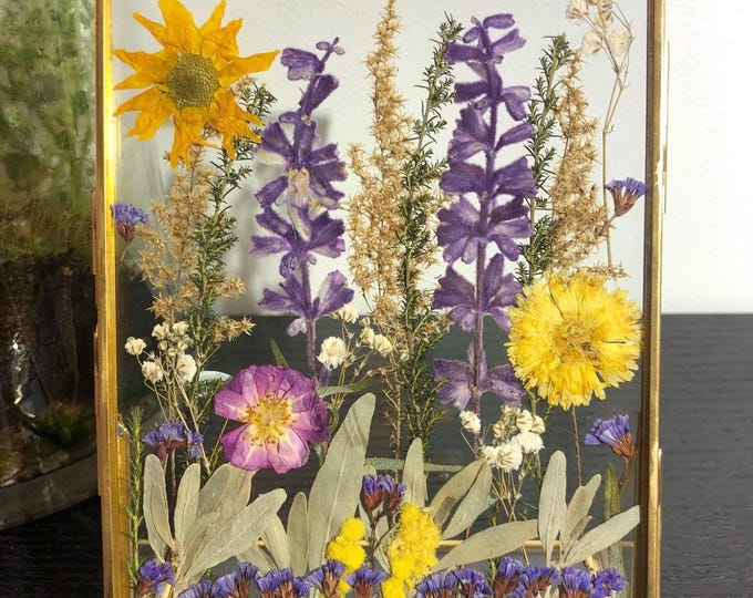 Pressed Flower Frame, Dried Flowers, Real Pressed Flowers Art, Double ...