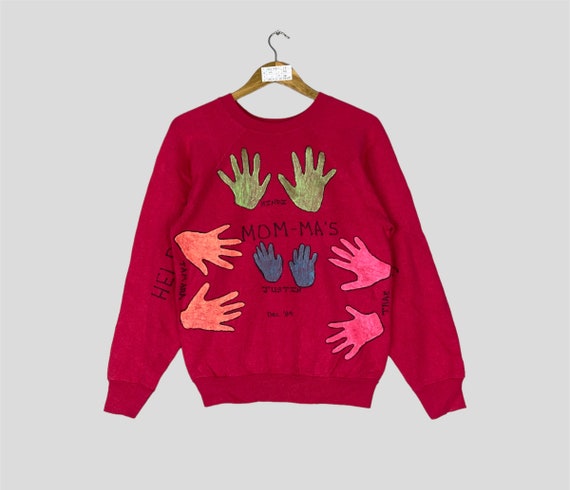 Vintage Rare POP ART Hand Design By TULTEX Women Crew… - Gem