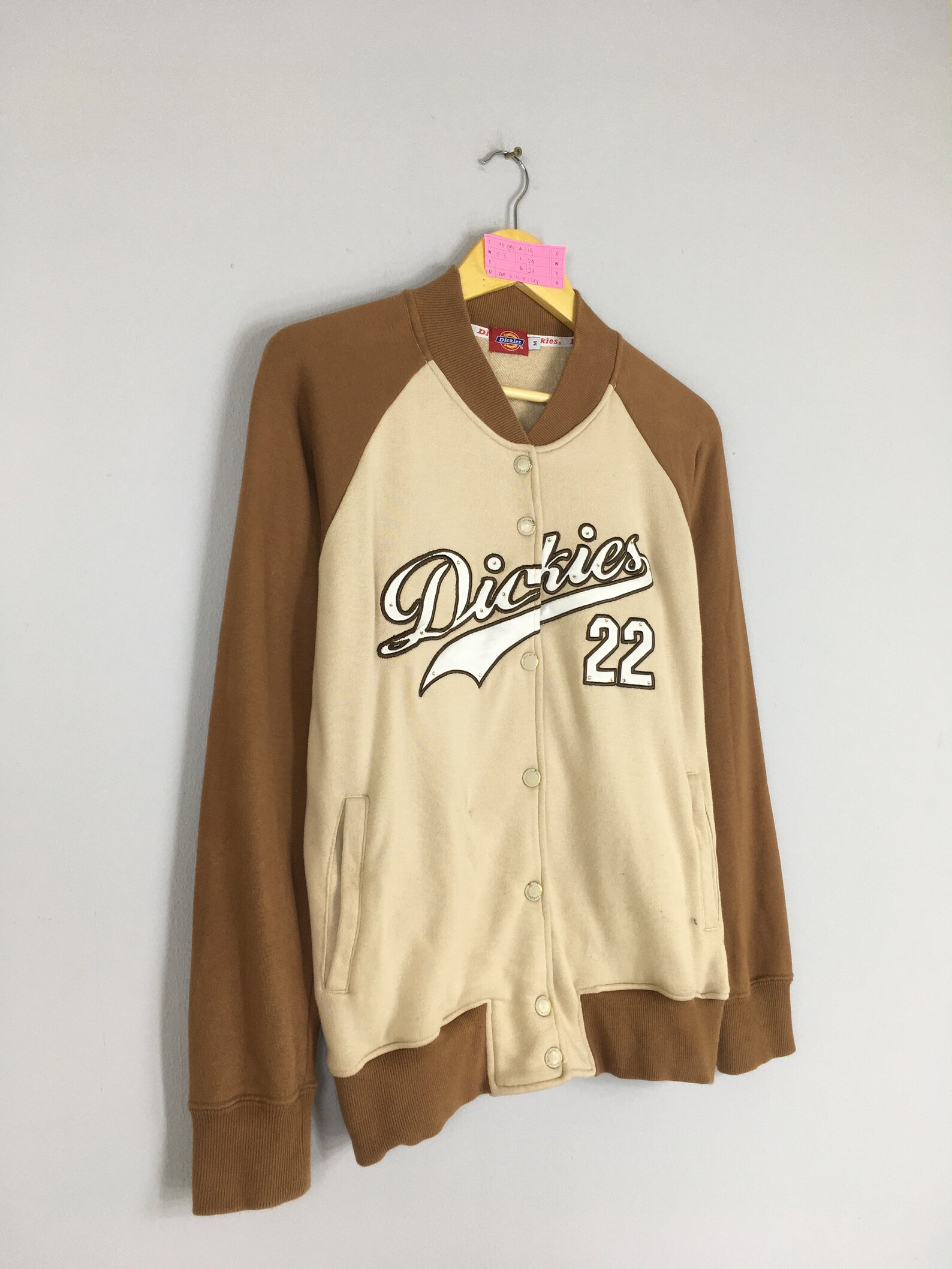 Vintage Rare DICKIES 22 Crewneck Full Button Sweatshirt Big Logo DICKIES 22 Jumper Pullover ...