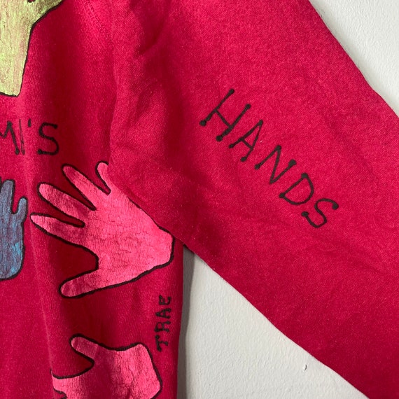 Vintage Rare POP ART Hand Design By TULTEX Women Crew… - Gem