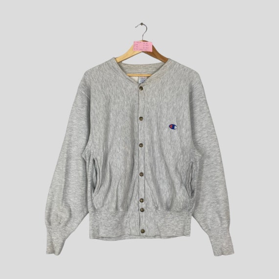 Vintage Rare CHAMPION Full Button Sweatshirt Cardigan… - Gem