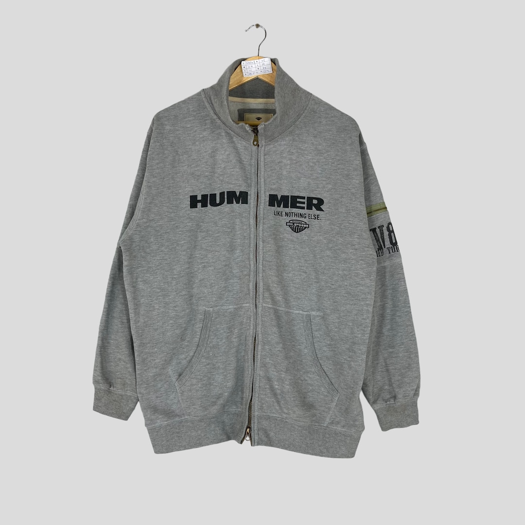 Vintage Rare HUMMER Full Zipper Sweatshirt Big Logo Hummer Like Nothing ...