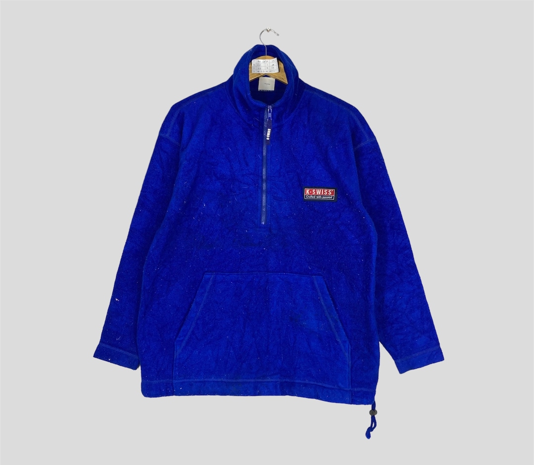 Vintage Rare K-SWISS Quarter Zipper Sweatshirt With Pocket Small Logo K ...