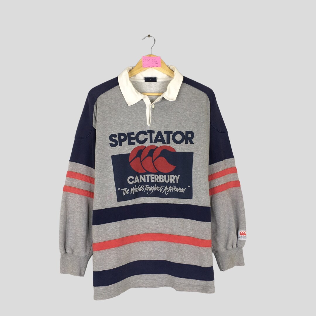 Vintage Rare CANTERBURY of NEW ZEALAND Quarter Button Sweatshirt Big Logo Canterbury of ...