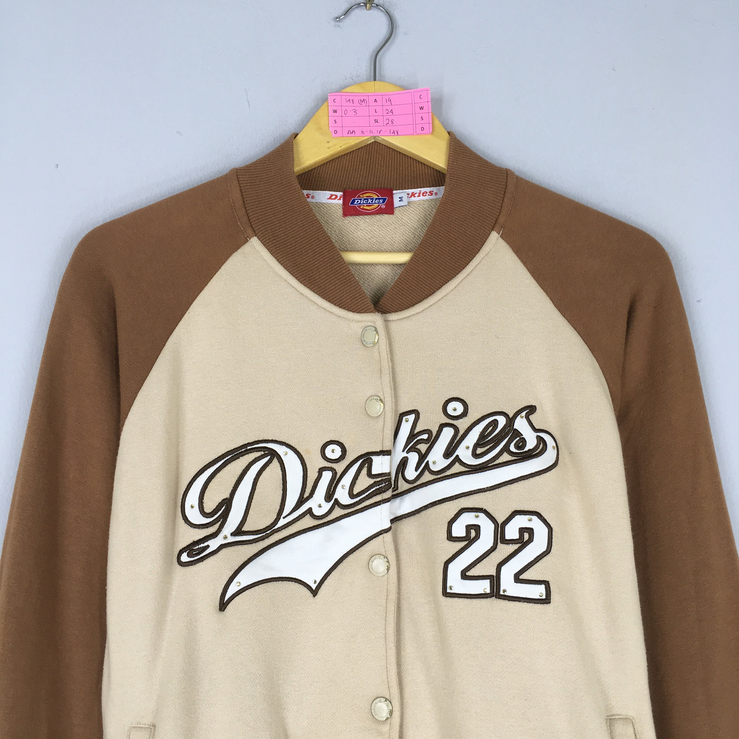 Vintage Rare DICKIES 22 Crewneck Full Button Sweatshirt Big Logo DICKIES 22 Jumper Pullover ...