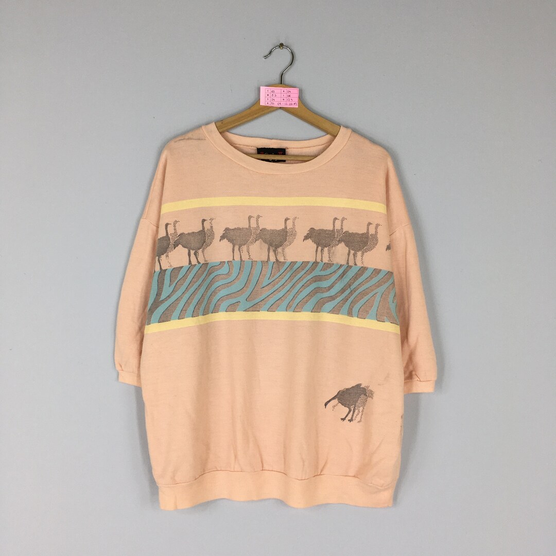 Vintage Rare CAL TOGS Crewneck Sweatshirt Pop Art Ostrich Design Cal ...