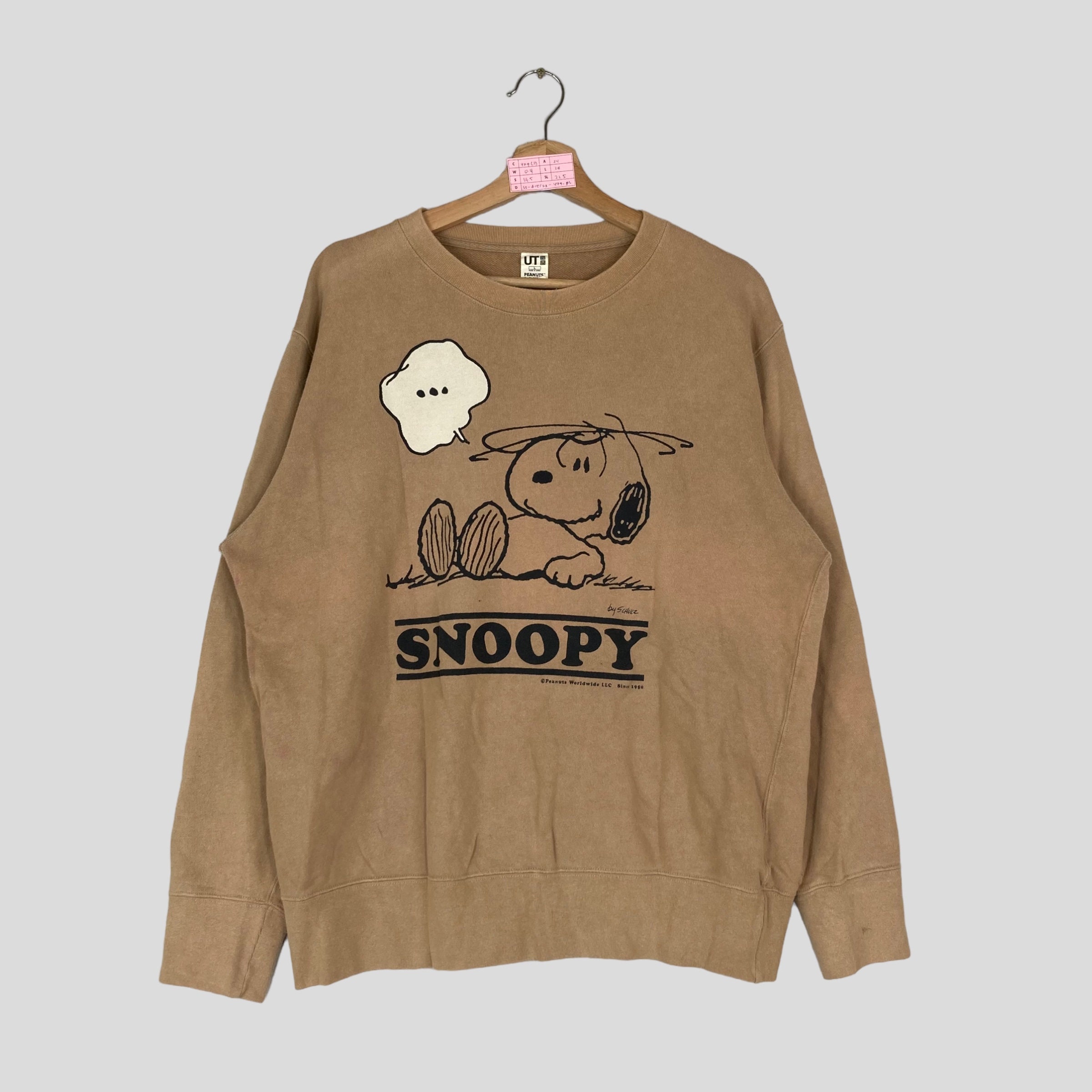 Vintage Rare SNOOPY Peanuts Uniqlo Crewneck Sweatshirt Big Logo SNOOPY ...