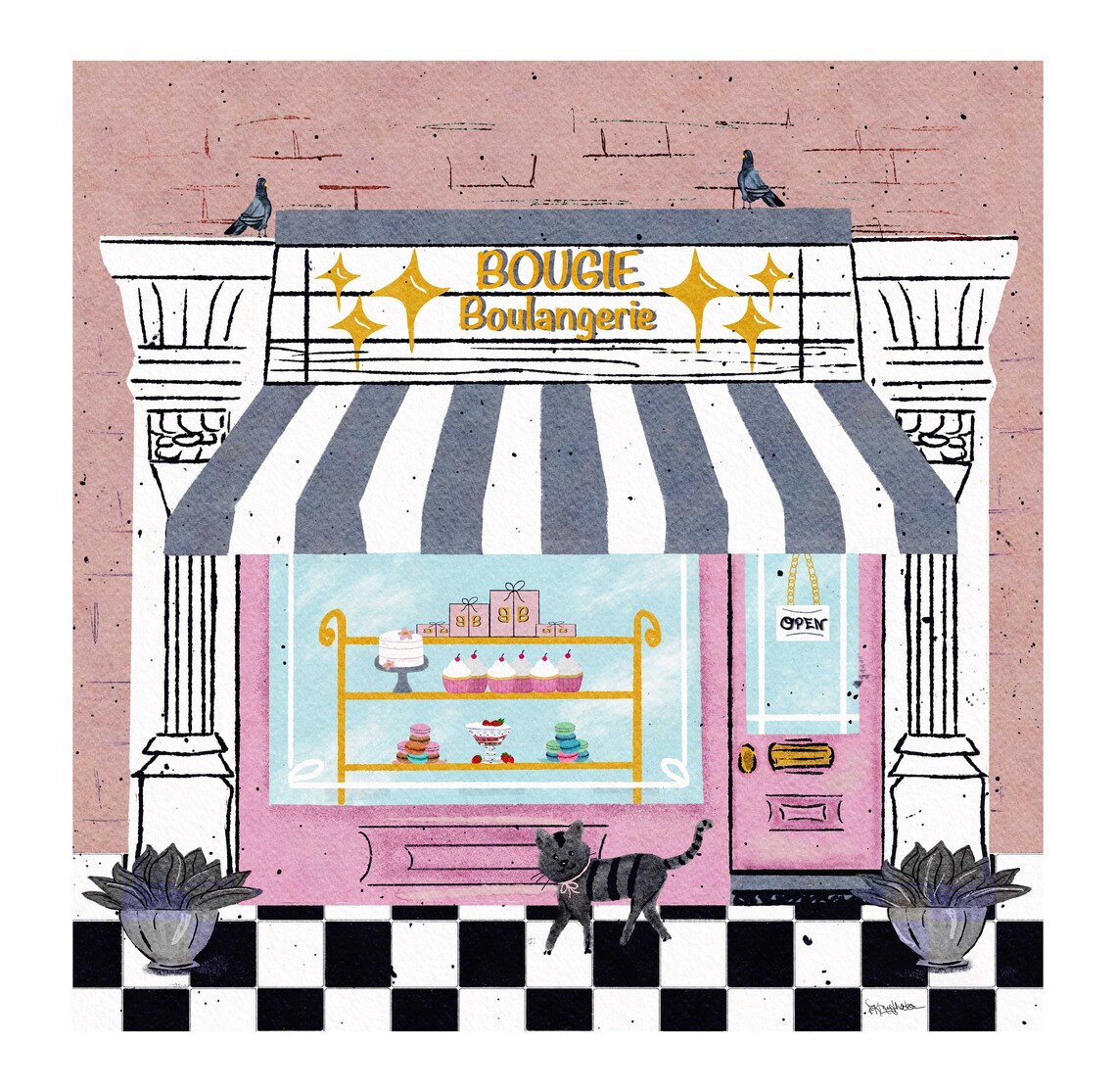 Bougie Boulangerie Bakery Art Print Architecture Building - Etsy