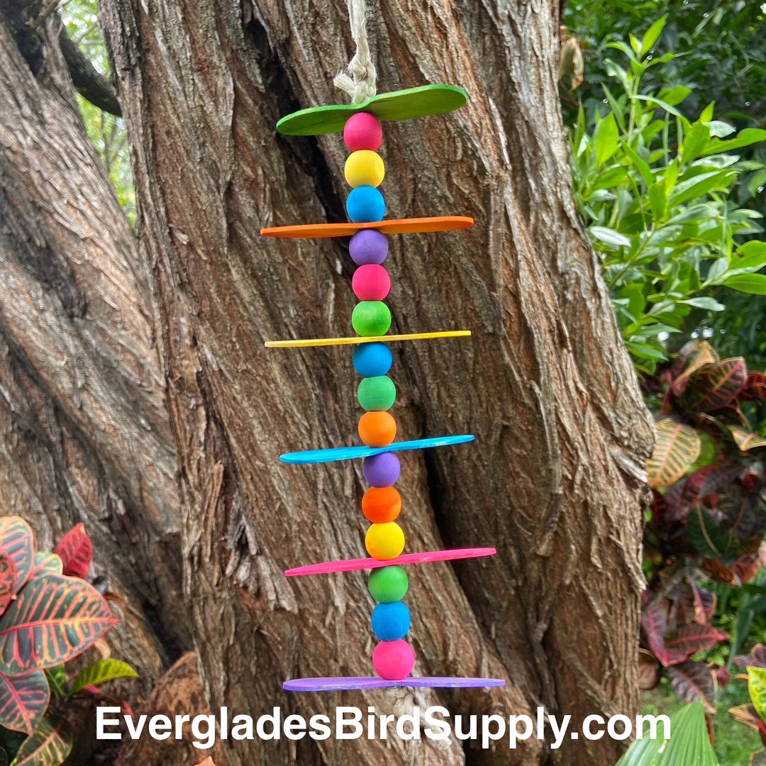 Colorful Small Bird Wood Spoons/beads Hanging Toy Made From Safe ...