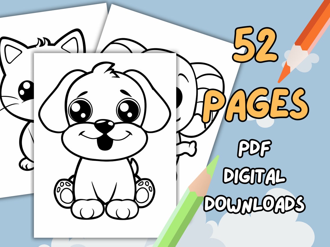 52 Simple Animal Coloring Pages for Kids, Preschool Coloring Pages ...
