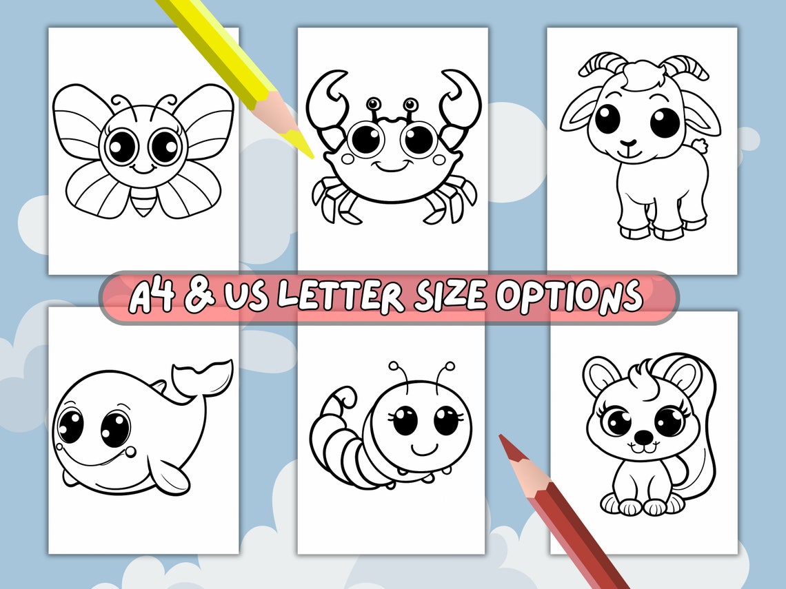 52 Simple Animal Coloring Pages for Kids, Preschool Coloring Pages ...