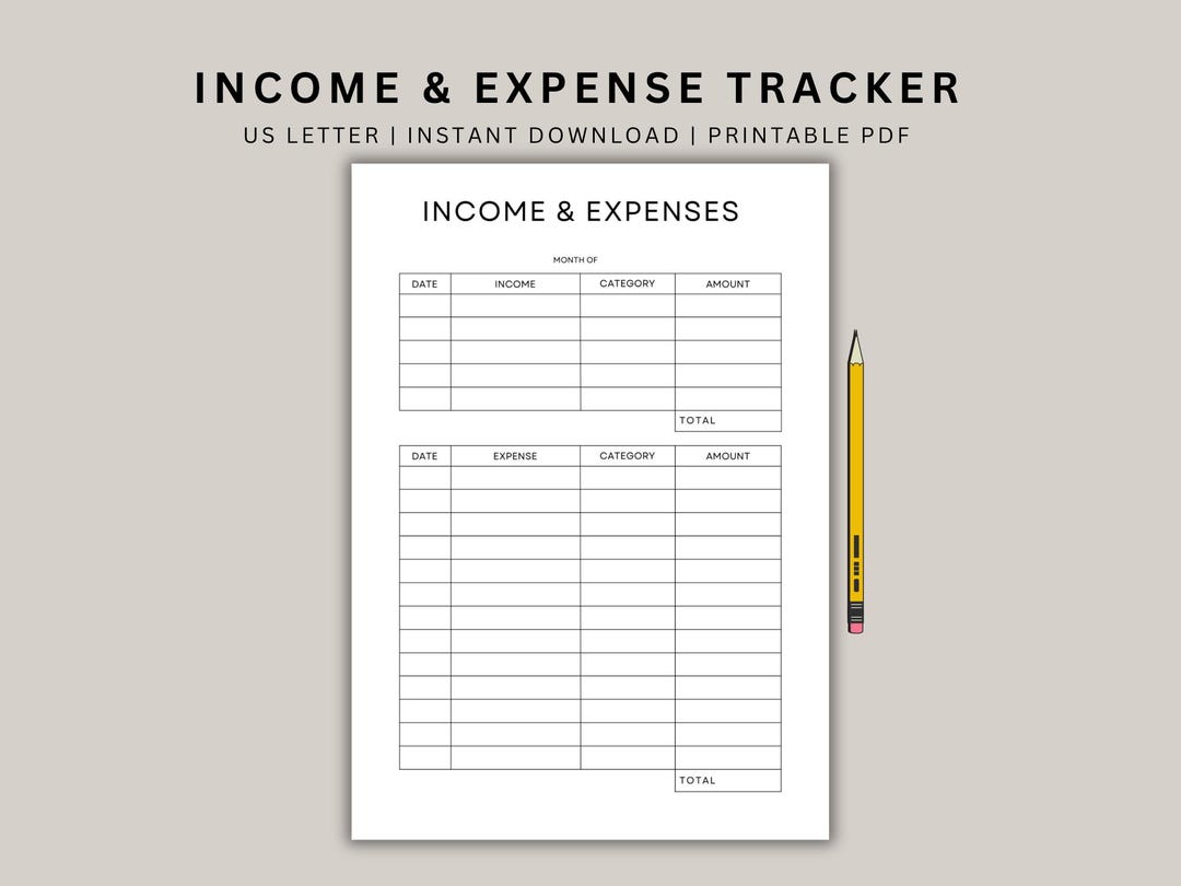 Income & Expense Tracker, Expense Tracker Printable, Budget Planner ...