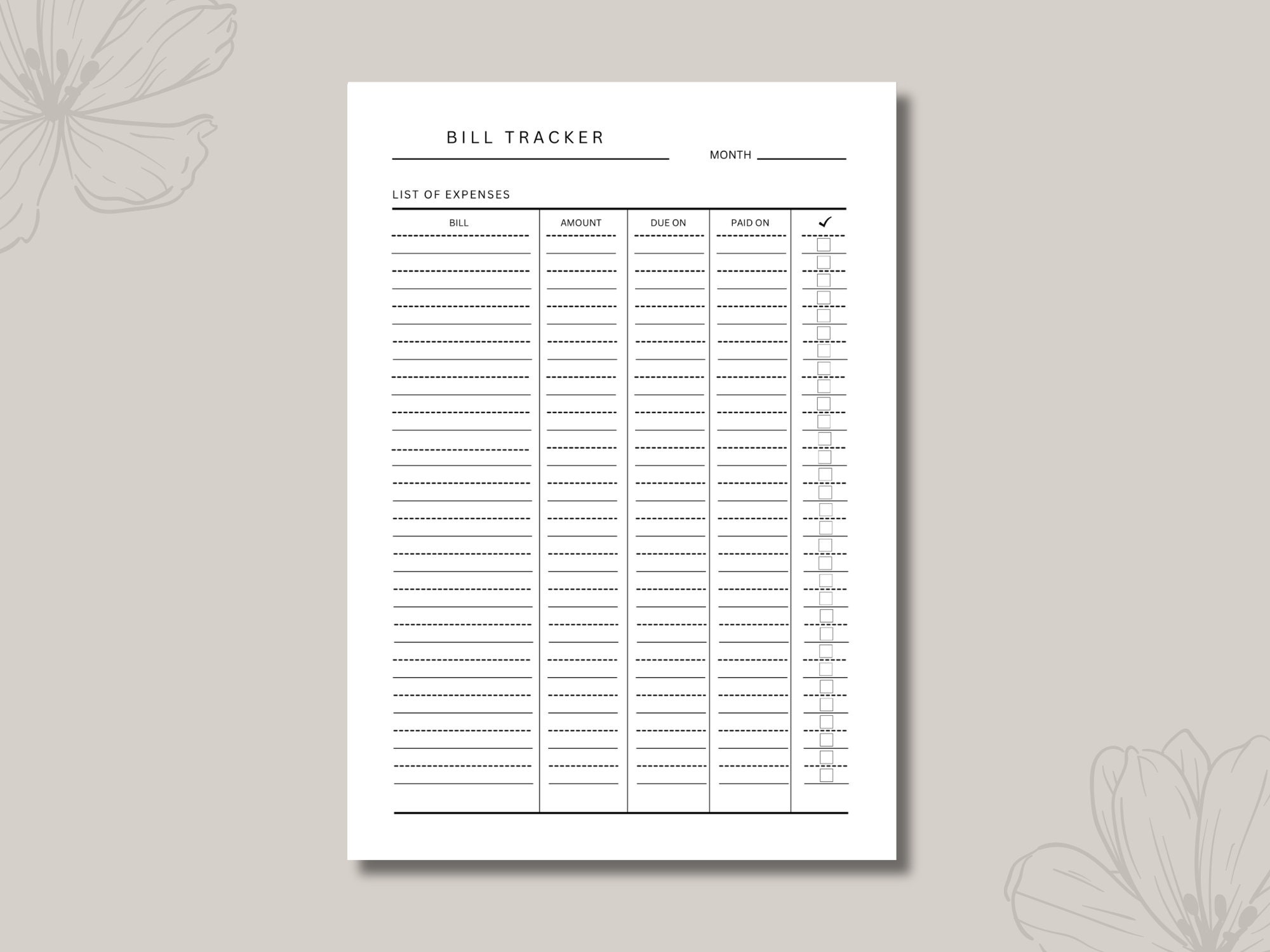 Bill Tracker, Bill Organizer, Bill Tracker Checklist, Finance Organizer ...