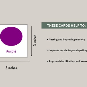 12 Color Cards, Educational Color Learning Cards for Kids, Toddler ...