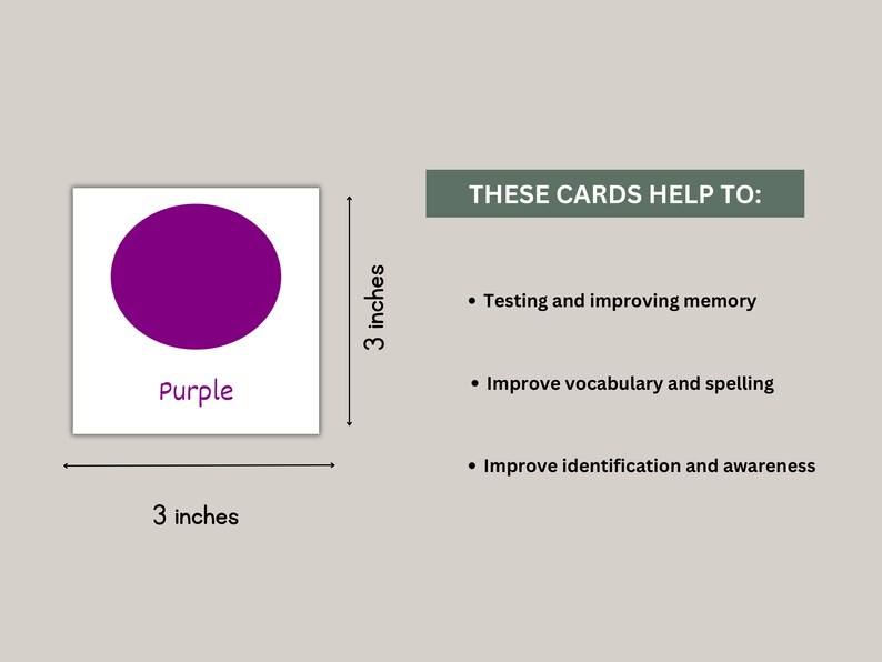 12 Color Cards, Educational Color Learning Cards for Kids, Toddler ...