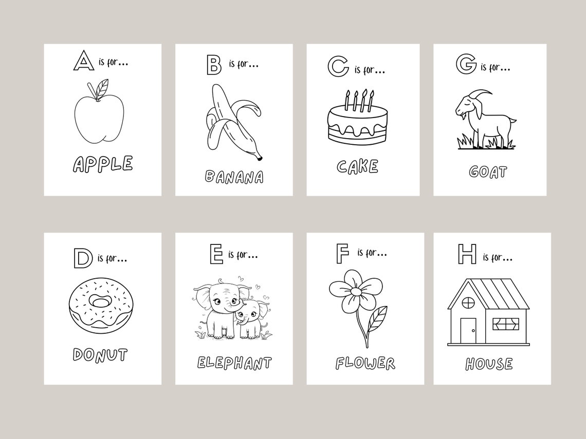 Printable ABC Coloring Book, ABC Coloring Pages, Educational Alphabet ...