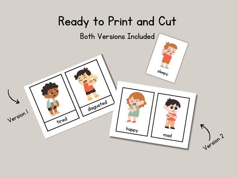 10 Printable Emotion Flashcards, Feelings Flash Cards, Emotional ...