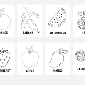 Printable Fruit Coloring Book, Kids Activity Book, Digital Download ...
