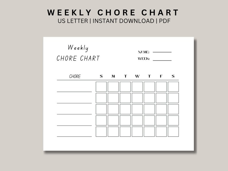 Chore Chart Printable, to Do List Template, Kids Routine Chart ...