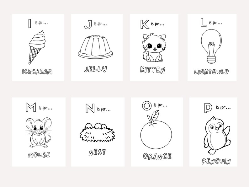 Printable ABC Coloring Book, ABC Coloring Pages, Educational Alphabet ...