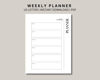 Weekly Planner Printable, Weekly to Do List, Weekly Goal Planner ...