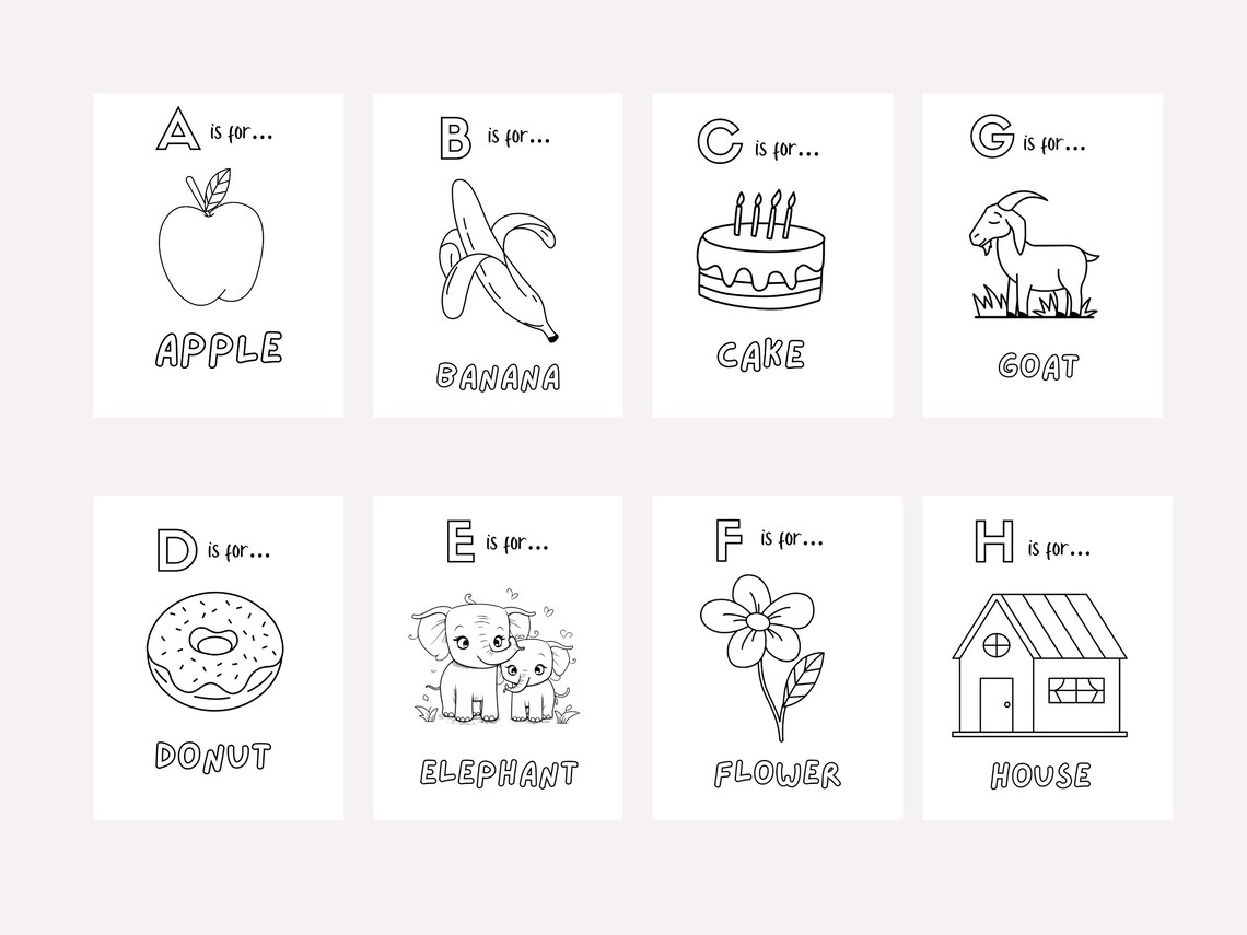 Printable ABC Coloring Book, ABC Coloring Pages, Educational Alphabet ...