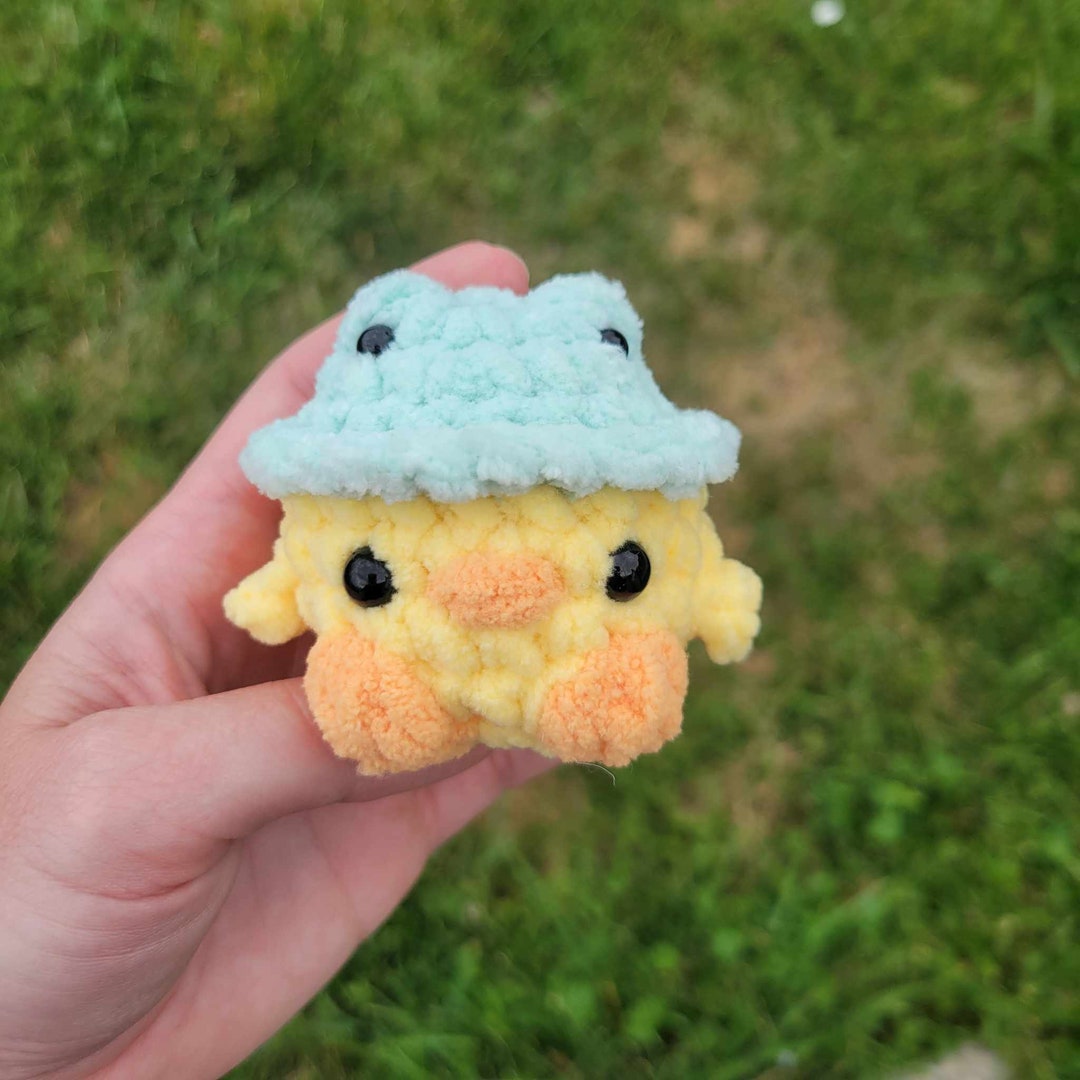 Crochet Chick in Frog Hat Stuffed Animal Plush Amigurumi - Etsy