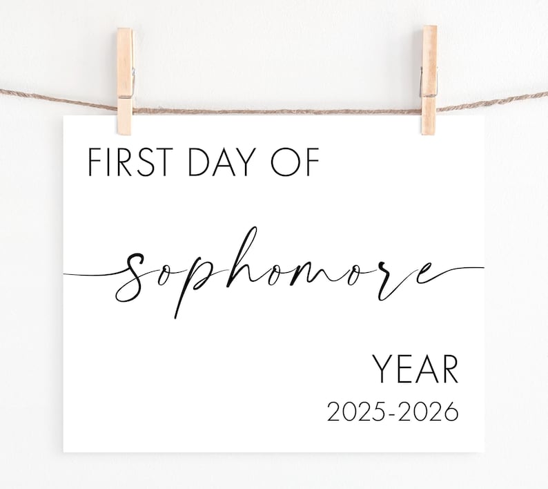 First Day of Sophomore Year Sign 2025-2026, 10th Grade Sign, Printable ...