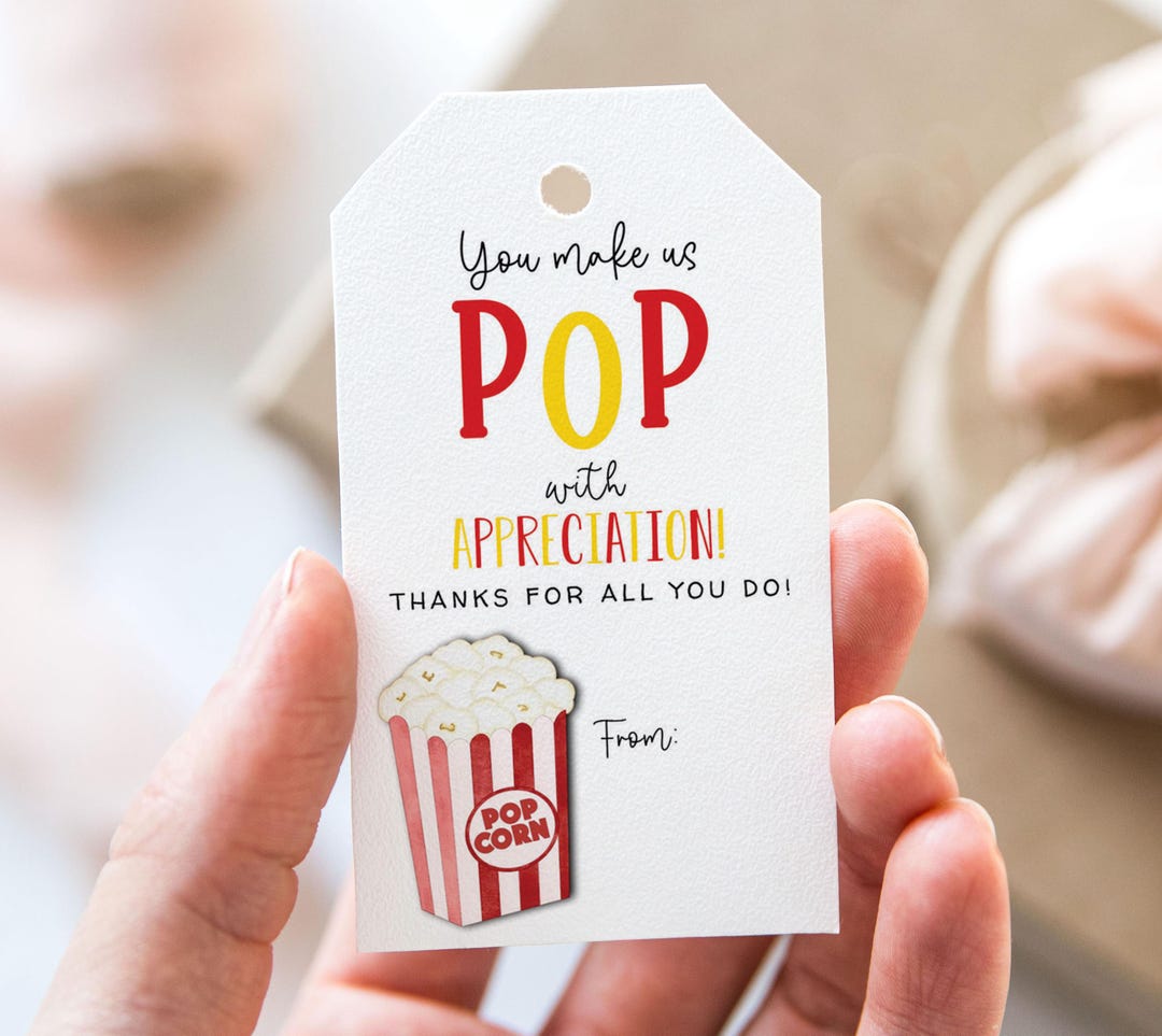 You Make Us Pop With Appreciation Thanks for All You Do Tag, Printable ...