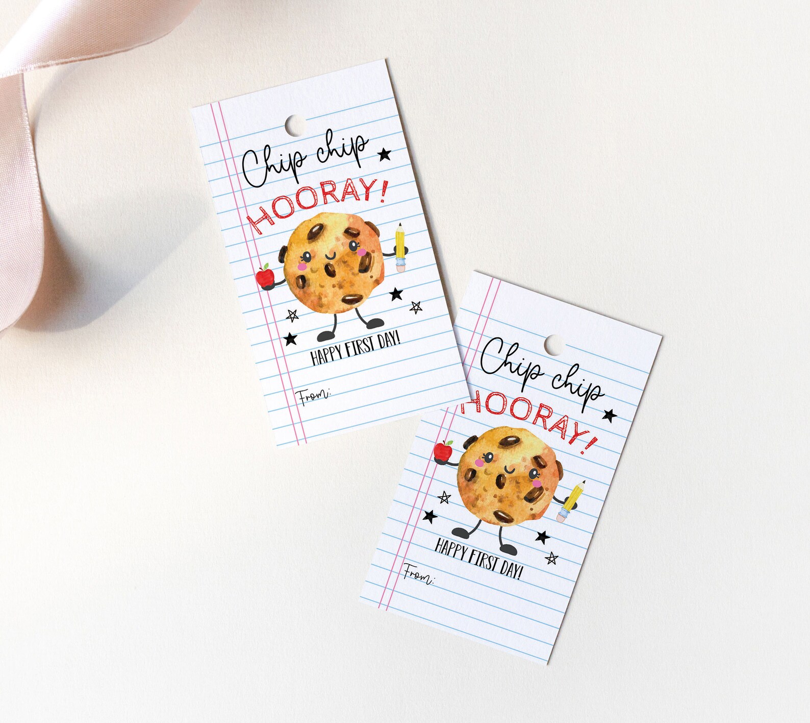 Chip Chip Hooray Happy First Day Chocolate Chip Cookie Tag, Printable ...