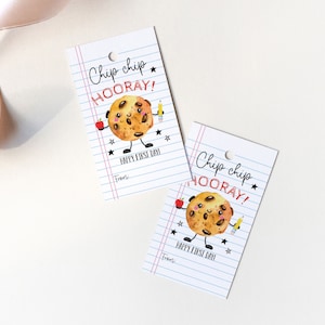 Chip Chip Hooray Happy First Day Chocolate Chip Cookie Tag, Printable ...