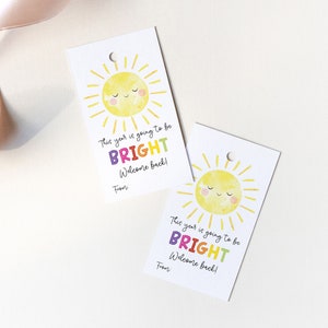 This Year is Going to Be Bright Welcome Back Tag, Printable First Day ...