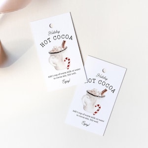 Holiday Hot Cocoa Tag, Hot Chocolate Mix Instructions, Printable Merry ...