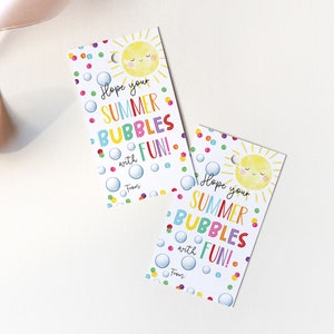 Hope Your Summer Bubbles With Fun Tag, Printable End of School Year ...