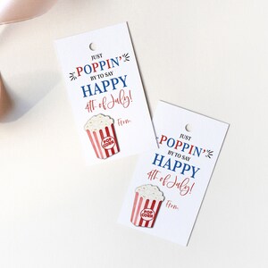 Just Poppin' by to Say Happy 4th of July Tag, Printable 4th of July ...