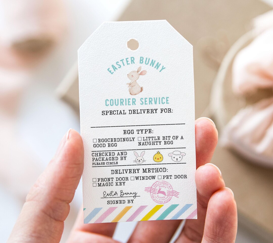 Easter Bunny Special Delivery Tag, Easter Bunny Express Delivery Tag ...