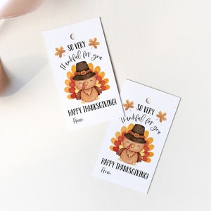 So Very Thankful for You Happy Thanksgiving Tag, Printable Fall Favor ...