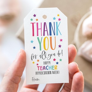 Thank You for All You Do Happy Teacher Appreciation Week Tag, Printable ...