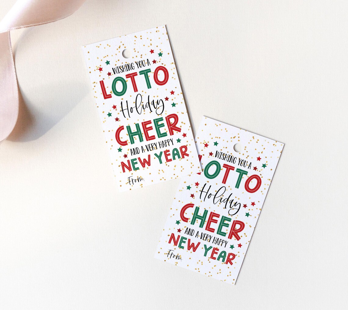 Wishing You A Lotto Holiday Cheer and A Happy New Year Tag, Printable ...