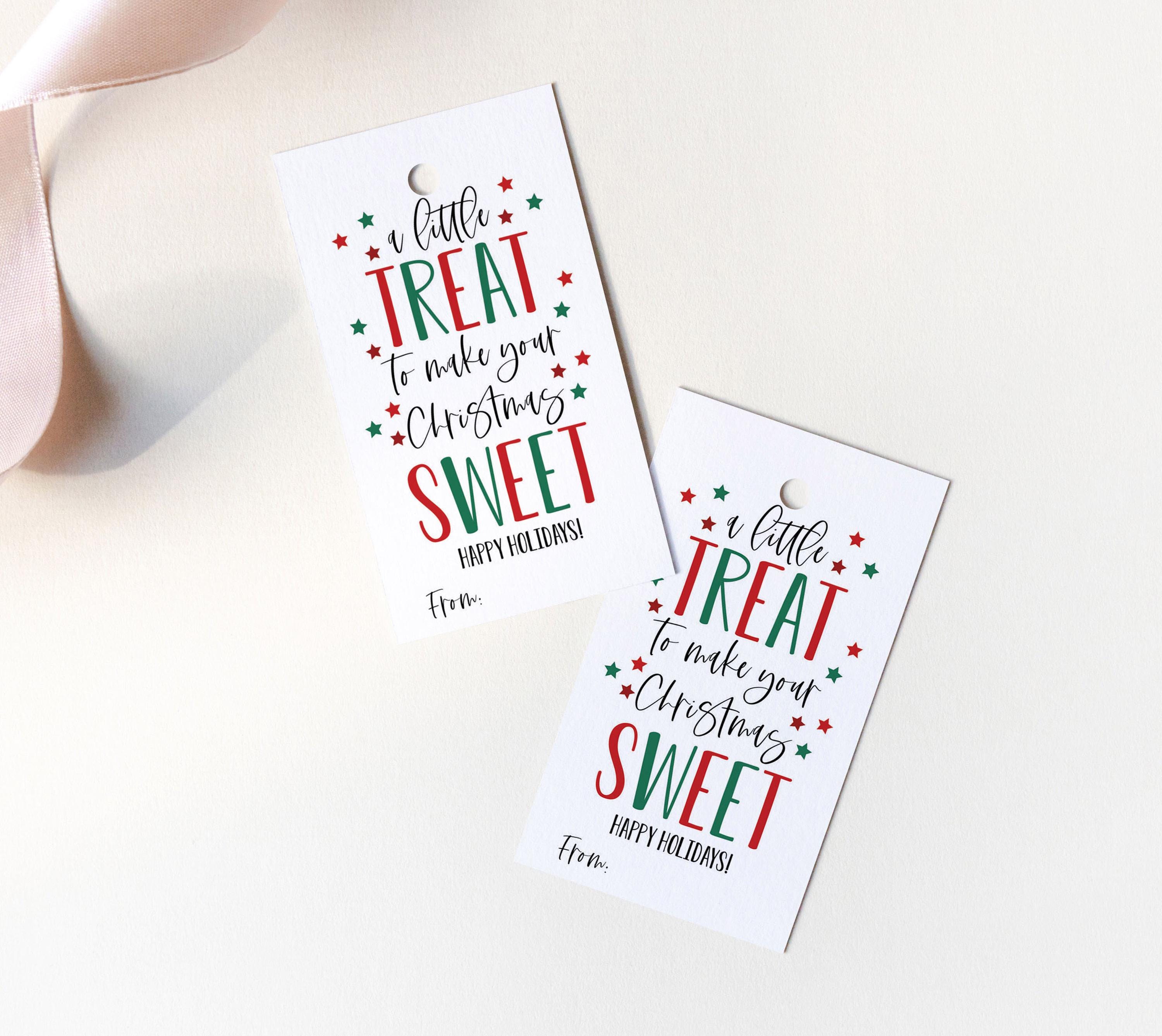 A Little Treat to Make Your Christmas Sweet Tag, Printable Merry ...