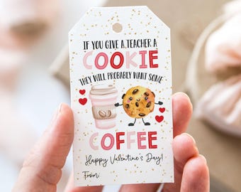 Valentines Gift Tag Teacher. Printable Teacher Gift Tags. Printable ...