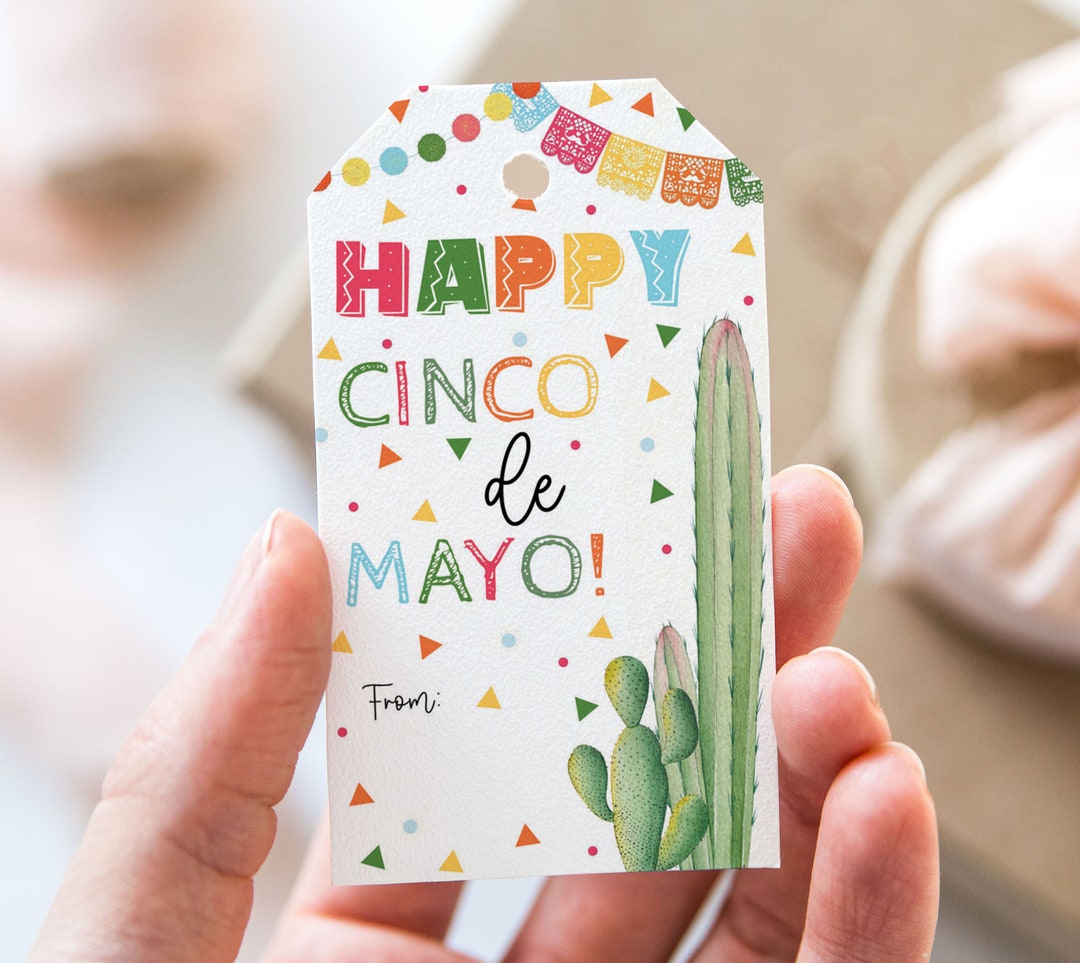 Happy Cinco De Mayo Tag, Printable Cinco De Mayo 5th of May Favor Tags ...