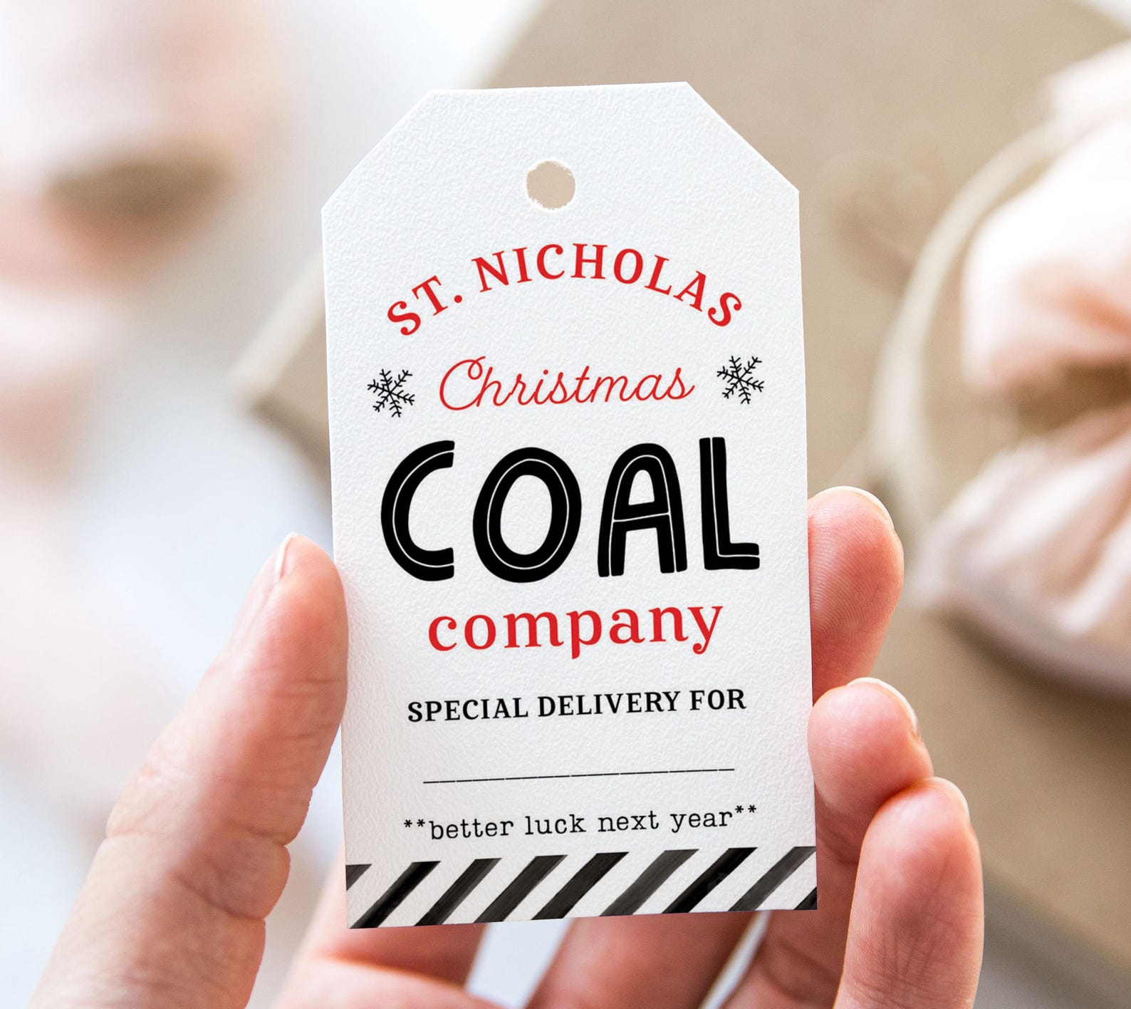 Coal Company Tag, Coal Cookies Tag, Printable Merry Christmas Favor ...