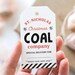 Coal Company Tag, Coal Cookies Tag, Printable Merry Christmas Favor ...