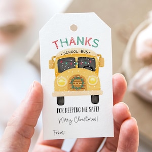 Thanks for Keeping Me Safe Bus Driver Thank You Tag, Printable Merry ...