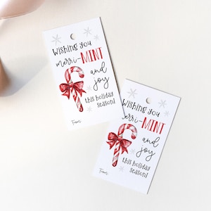 Wishing You Merry-mint and Joy This Holiday Season Tag, Printable Merry ...