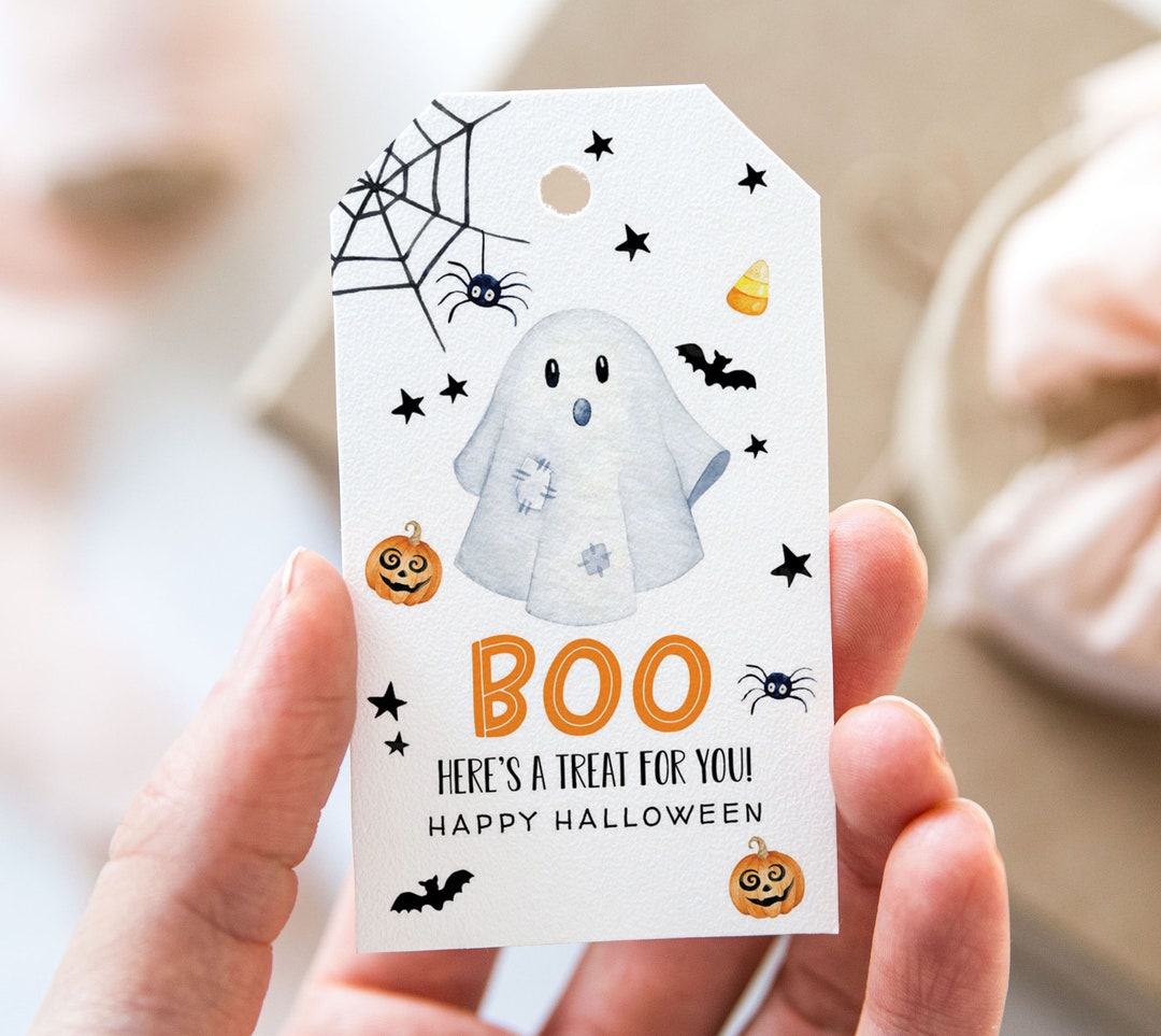 Boo Here's A Treat for You Tag, Printable Happy Halloween Favor Tags ...