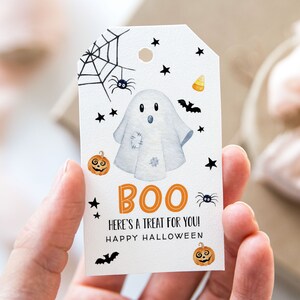 Boo Here's A Treat for You Tag, Printable Happy Halloween Favor Tags ...