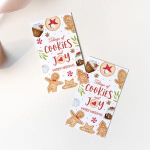 Tidings of Cookies and Joy Tag, Printable Merry Christmas Favor Tags ...
