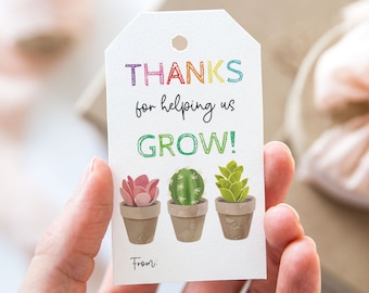 EDITABLE Thank You for Helping Us Bloom Teacher Appreciation Gift Tags ...